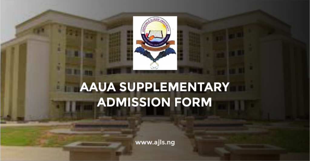 AAUA Supplementary Admission Form 2024/2025 - AJLS