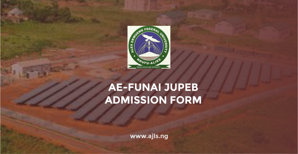 AE-FUNAI JUPEB Admission Form 2025/2026 - AJLS