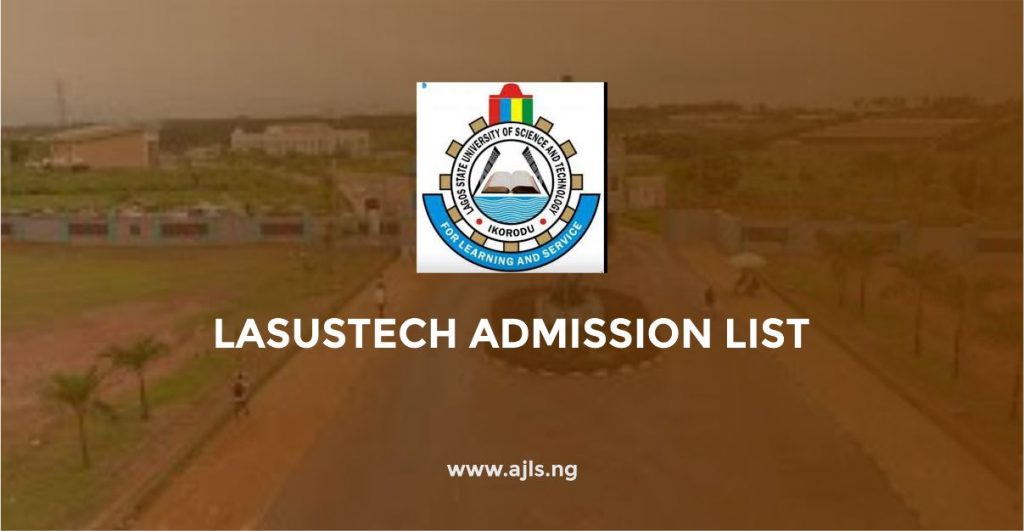 LASUSTECH Admission List 2025/2026 Session - AJLS